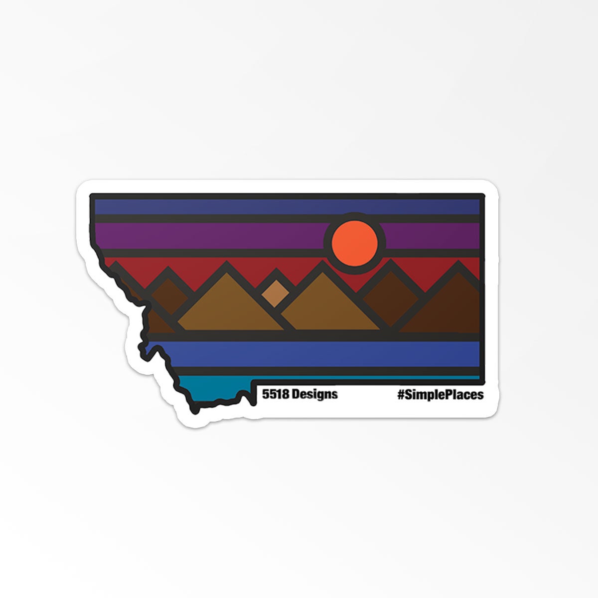 Sunset Simple Place Sticker | 5518 Designs Store
