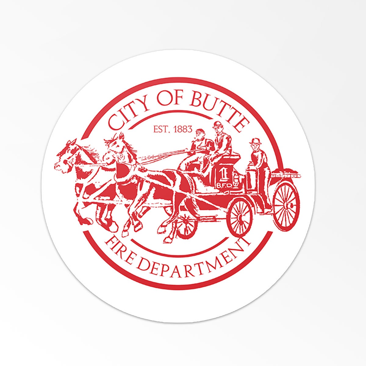 Butte Fire Department Icon Sticker | 5518 Designs Store