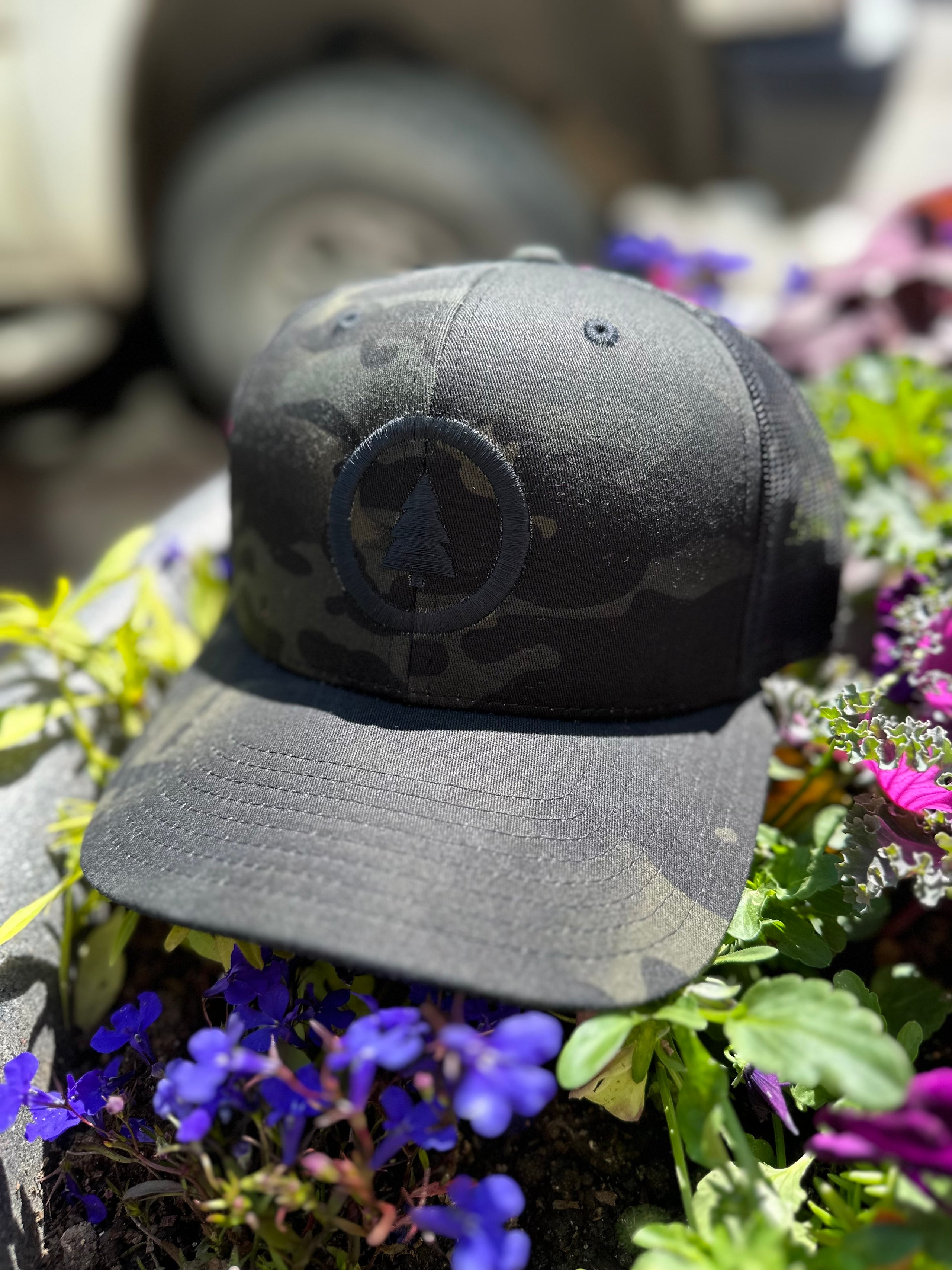 Mesh Snapback - Logo Black Camo | 5518 Designs Store